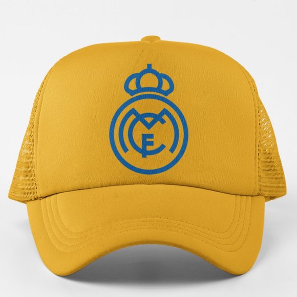 Team Fans | Accessories | New Real Madrid Minimalist Logo Foam Trucker Mesh Snapback Hat Golden ...